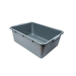 Soro Essentials- 21-1/4" x 17-1/4" x 7" Deep Plastic Commercial Bus Box Tub Gray Color- Utility Bus Tub Food Service Bus Tub Wash Basin Dish Tub for Kitchen Organizer Storage