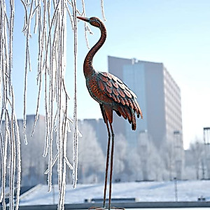 chisheen Outdoor Garden Crane Statues and Sculptures Metal Yard Art Statue for Garden Decoration Large Size