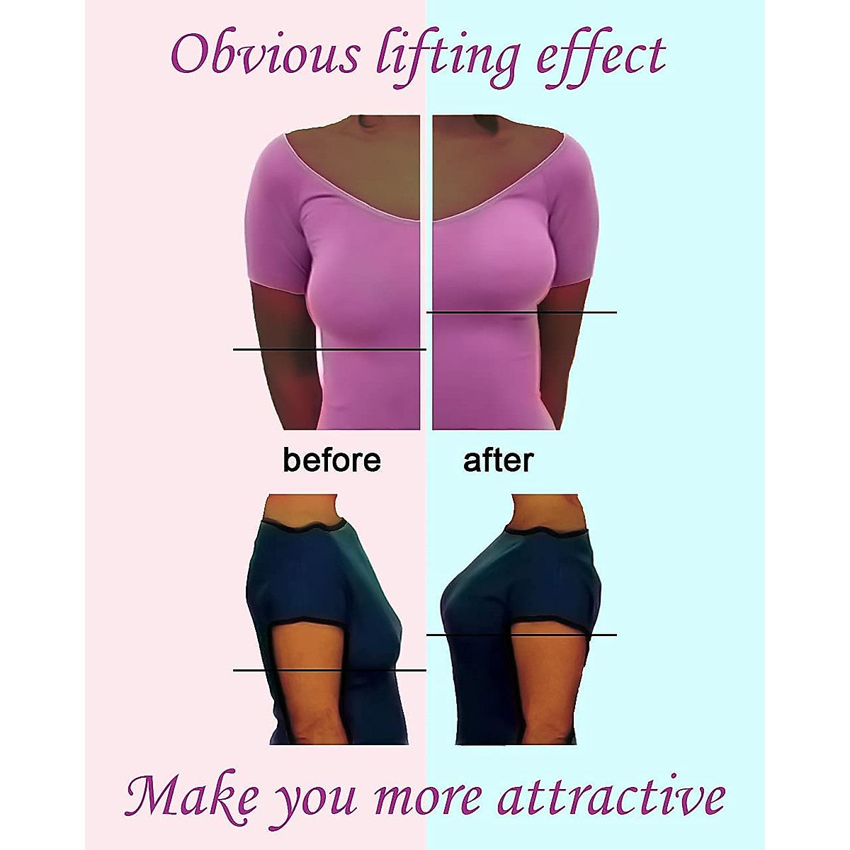 MSLO Lifting Nipple Covers Breast Petals Reusable Adhesive Invisible Bra Silicone Sticky Pasties Lift Wing for Women (2.6 inchs, Brown, 4)