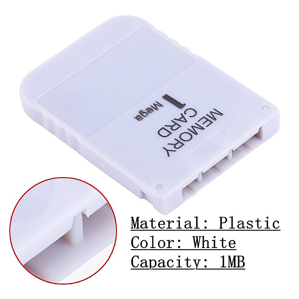 Memory Card Portable 1MB Memory Card Stick for Sony PS1 Compatible with Any One Games White [video game] [video game]