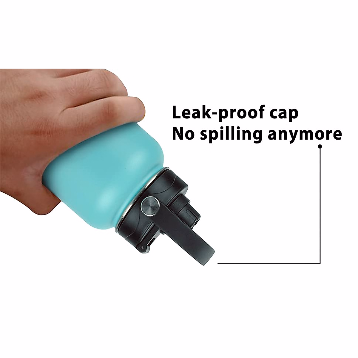 Lid for Hydroflask, Spout lid for 32 oz 40 oz Wide Mouth Hydro Flask, Cap for Water Bottle Accessories, Hydro Chug Lid Replacement for Flask Wide Mouth Water Bottle, Black