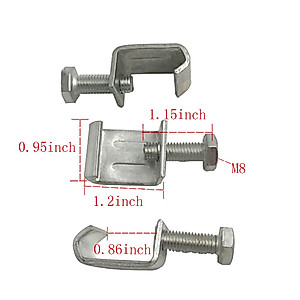 Ginyrerd 10Pcs Galvanized Steel M8 Clamp G Clamp Duct Flange Clip for Rectangular Tube Connection,Silver