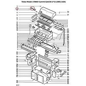 Weber # 60393 Genesis/Summit Thermometer without Tab