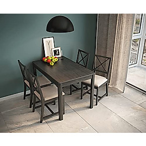 DAIVA CASA Dining Chair Wooden Set of 2- Chair Accent Dine in Chair - Upholstered Chair with X-Back, Brown Chair Back or White Dining Chair - Modern Chair Furniture Chair Mira Living Room Chair Small