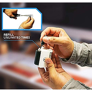 Identity Theft Protection Roller Stamps Wide Kit, Including 6-Pack Refills - Confidential Roller Stamp, Anti Theft, Privacy & Security Stamp, Designed for ID Blackout Security - Classy White