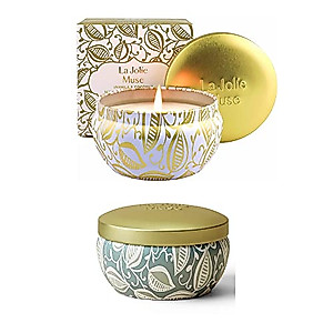LA JOLIE MUSE Vanilla Coconut & Orange Blossom Scented Candle, Candles Gifts for Women, 45 Hours Long Lasting Burning, Tin, 6.5 oz