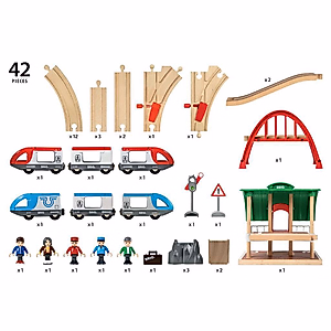 BRIO World - 33512 Travel Switching Set | Premium Wooden Train Toy Set with 42 Pieces & Accessories | Perfect for Children Ages 3 and Up | Compatible with All BRIO Railway Toys