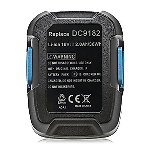 ExpertPower 2 Pack Replacement Battery for De-Walt DC9182, DC9181, DC9180, 18V XRP Lithium Ion fits All Dewalt 18 Volt Tools