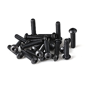 M5-0.8 x 30mm Button Head Socket Cap Screws Bolts 10.9 Grade Alloy Steel Metric, Black Oxide Finish, Machine Fully Threaded, Allen Hex Drive, 50PCS