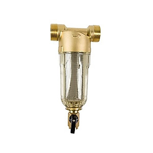 BLUONICS Sediment Water Pre-Filter Reusable Spin Down Filter for Whole House City and Well Water 40 Micron with both 1” + 3/4” NPT adapters included