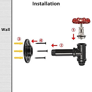 Sumnacon 3Pcs Industrial Pipe Robe Towel Rack Hooks - Sturdy Rustic Iron Clothes Coat Hanger Holders with Screws, Vintage Pipe Wall Mount Rack Hooks for Bathroom Living Room Kitchen Home, T Type