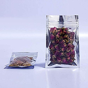 Mylar bags- 20 pack mylar ziplock bags for food storage, 20 Pieces aluminum bags ziplock Good for Food, Beans, Grain, airtight resealable mylar bags, sealing mylar bags aluminum foil bags, size (7x10)