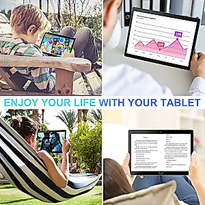 Fivahiva 2023 Newest Android 12 Tablet 10 inch with Keyboard Case Bundle,4GB+64GB ROM/512GB Expansion Gaming Tablets,2MP+8MP Dual Cameras,Quad Core Processor,WiFi,Bluetooth,1280x800 IPS HD Display