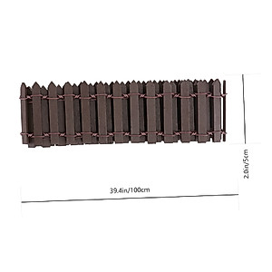 Yardwe 4pcs Elegant 100cm Miniature Picket Fence DIY Fairy Garden Accessory Coffee Finish