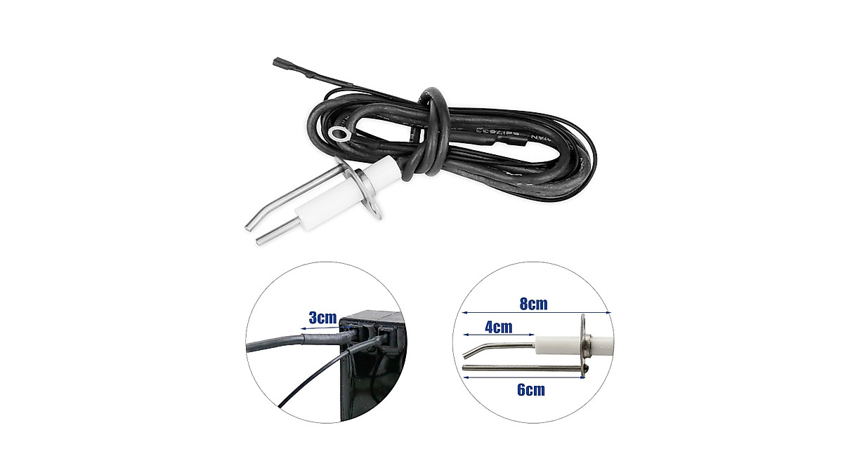 Grisun Fire Pit Igniter Kit - Push Button Spark Ignition for Gas Burners