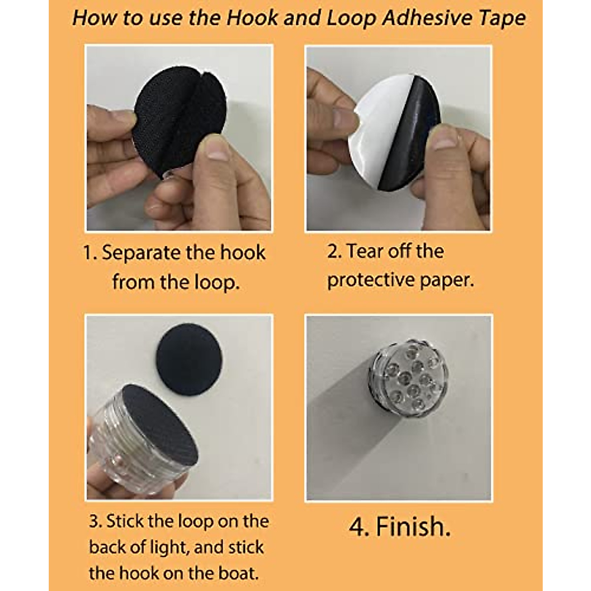 Seaponer Boat Lights Wireless Battery Operated, Waterproof Marine Led Light for Deck Light Courtesy Interior Lights, for Fishing Kayak Duck Jon Bass Boat, RGB Multi Color Remote Controlled, 6pcs