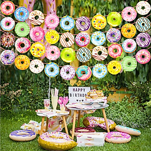 Donut Party Banners 4Pcs Donut Party Decorations Donut Themed Birthday Party Banner Decorations for Donut Theme Party Sweet Baby Shower Supplies
