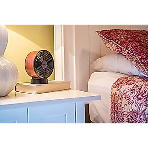 Treva 5" Aromatherapy Diffuser Fan - 2 Speed Air Flow - Faux Wood Design with Reusable Fragrance Pads - Portable USB and Battery Operated Personal Cooling Device