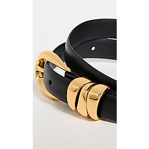 Madewell Women's Triple Metal Keeper Gold Belt, True Black with Gold Hardware, S