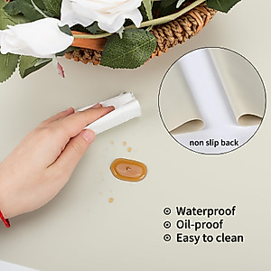 Extra Large Silicone Placemat, Food-Grade Flexible Silicone Mat Kids Non-Slip Dinner Placemat Waterproof Heat Insulation Countertop Protector Silicone Pastry Rolling Dough Mats 27.6x19.7''Beige, 1Pack