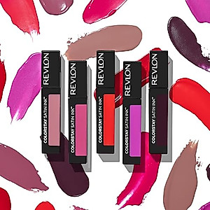 REVLON ColorStay Satin Ink Crown Jewels Liquid Lipstick, Longlasting & Waterproof Lipcolor, Moisturizing Creamy Formula Infused with Black Currant Seed Oil, 033 Queen of Quartz, 0.17 fl oz.