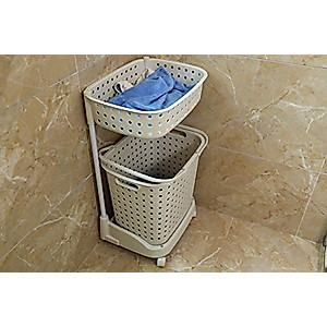 Basicwise QI003311 Plastic Laundry Hamper, White