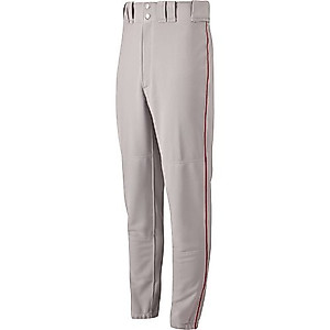 Mizuno mens Premier Piped Pant, Grey-red, Medium