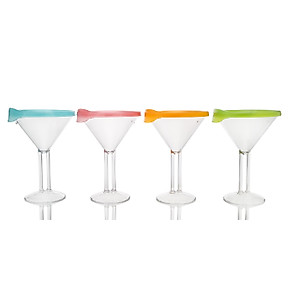 LipLidz ~ 10 oz. Martini Glass w/Attachable Drink-thru Lid (4 Pack)
