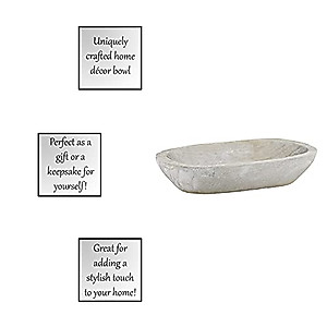 Santa Barbara Design Studio Table Sugar Hand Carved Paulownia Wood Dough Bowl, Small, Grey