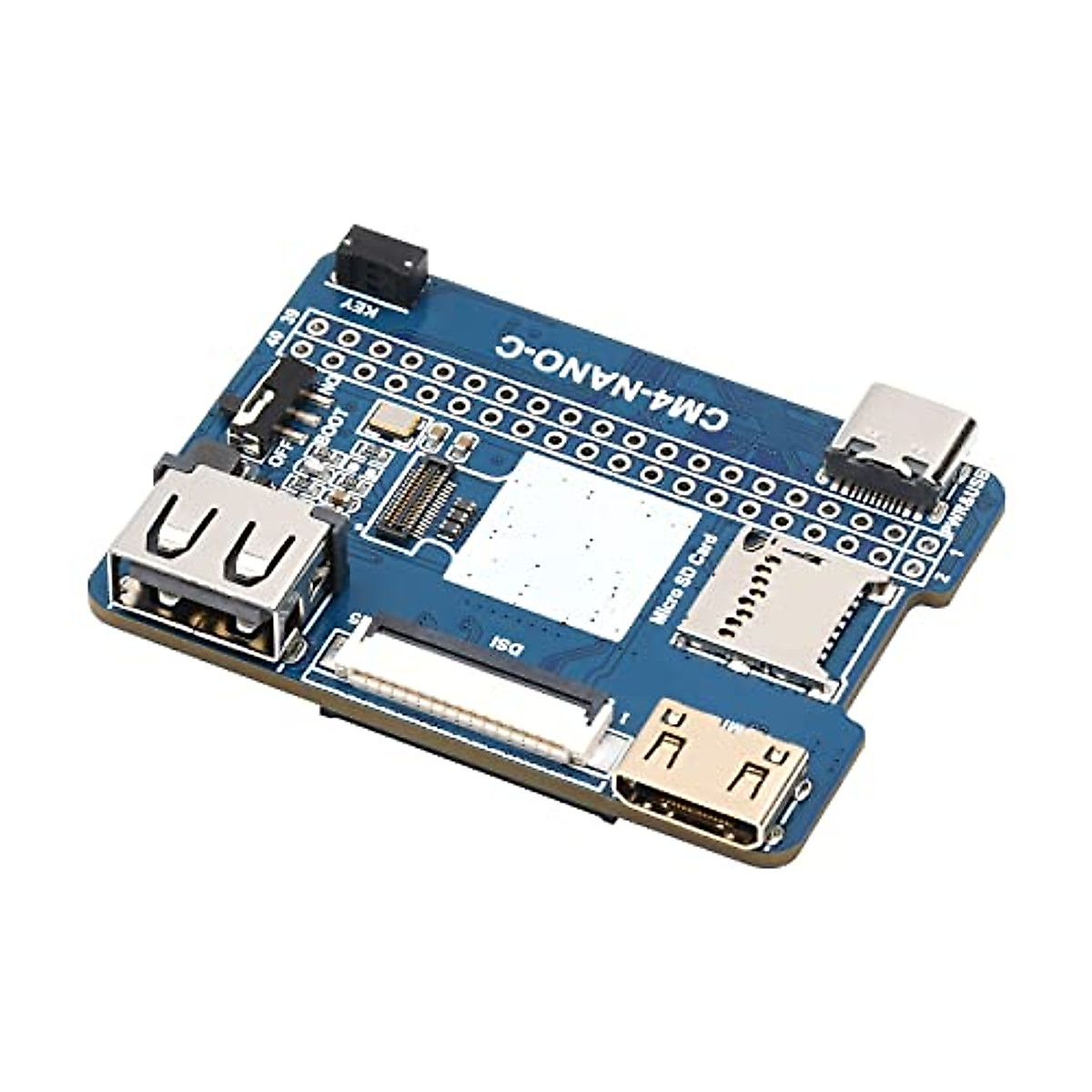 Nano Base Board (C) for Raspberry Pi Compute Module 4 Lite/eMMC, Onboard 8MP Camera Module with 160°FOV, Multiple Interfaces, Same Size as The Raspberry Pi CM4