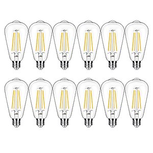 winsaLED Light Bulbs 75 watt, LED Bulbs 60~75 Watt Equivalent, 7W=75W, High Bright 850lm E26 Medium Base, Daylight 4000K Vintage Light Bulb 12pack, Non-Dim…