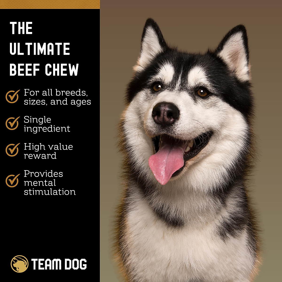 TEAM DOG Beef Trachea Dog Chews | Single Ingredient Dog Treat | 100% Freeze Dried Beef Gullet Sticks for Dogs | Supports Healthy Teeth & Gums | All Natural Esophagus Dog Treats Made in USA | 3 Per Bag