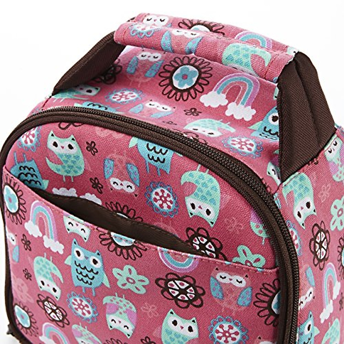 Fit & Fresh Gabby Insulated Lunch Bag with Zipper, Rainbow Owl