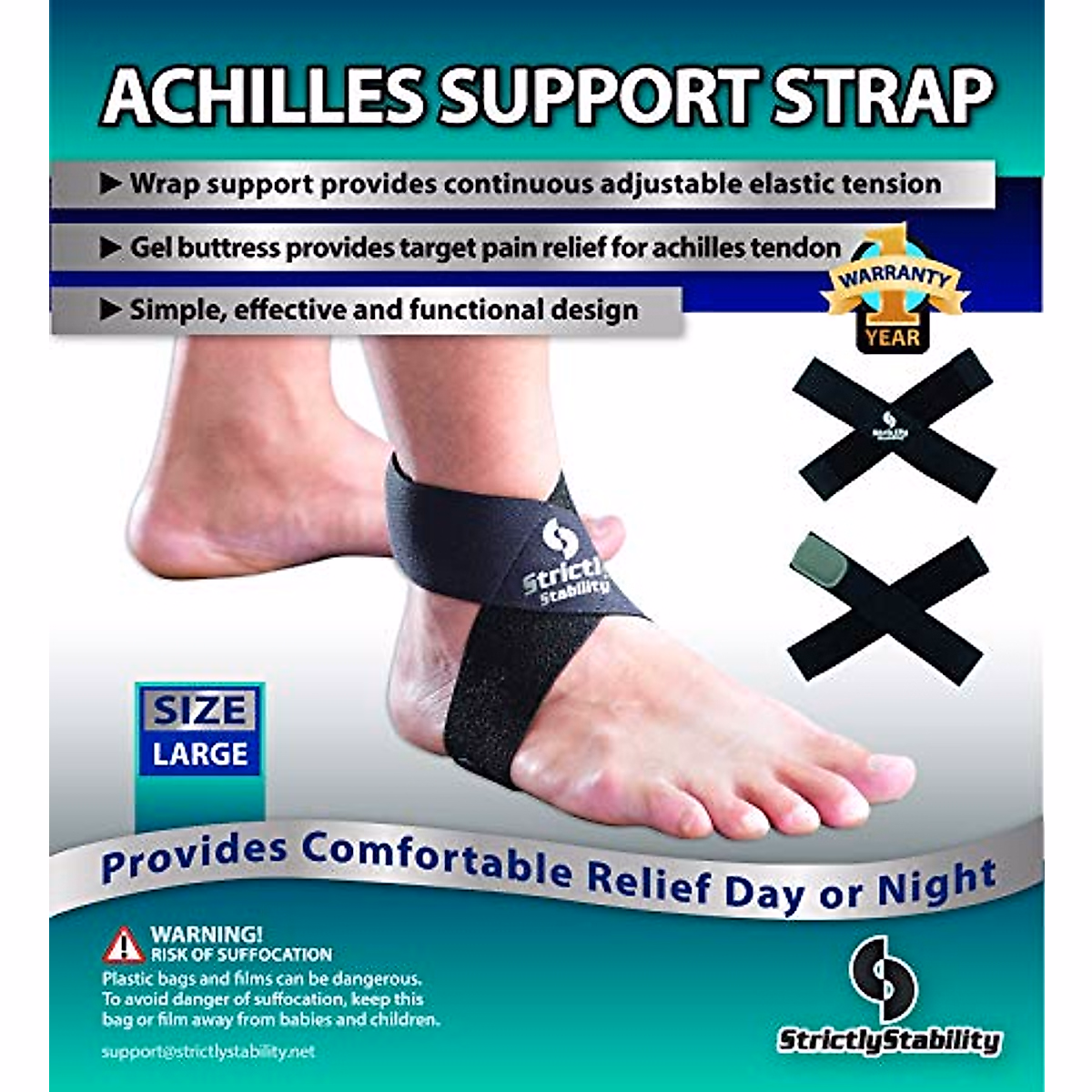StrictlyStability Achilles Support Strap Brace (Large)