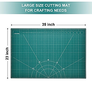 Prime Vinyl Cutting Mat, 23" x 35" Self Healing Cutting Mat, 5-Ply Craft Mat Green, Rotary Cutting Mat for Crafts, Fabric, Sewing, Quilting, Scrapbooking