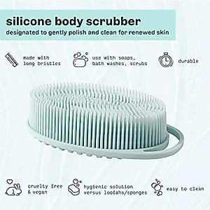 Freeman Premium Exfoliating Silicone Body Scrubber, Easy to Use, Long Lasting, Deep Cleansing On Skin, Better Than Loofahs, Perfect for Men & Women, Hygienic, Cruelty Free & Vegan, 1 Count