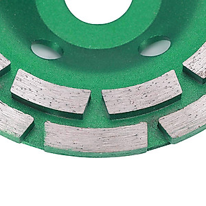 Diamonds Grinder, Diamonds Grinding Wheel Double Row, Disc Polishing Tool for Concrete Masonry Granite Marble 125x22.2mm, Abrasive Grinding Discs