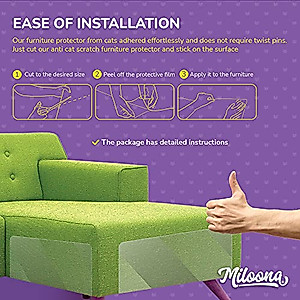 Miloona Anti Cat Scratch Furniture Protector 4 Sheets- Couch Covers for Cats- Cat Scratch Deterrent for Furniture- Couch Scratch Protector from Cats- Anti Scratch Furniture Protector