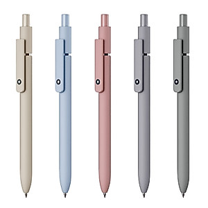 Eeoyu 5pcs Gel Pens Quick Dry Ink Pens Fine Point Retractable Roller Ball Pens Black Ink Smooth Writing Pens, Cute Pens, Aesthetic pens for School Office Home Diary Pens