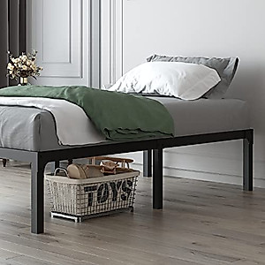 Yitong Angel Twin Bed Frame, 14 Inch High 3500 lbs Heavy Duty Metal Platform, Mattress Foundation with Steel Slat Support/No Box Spring Needed/Noise Free/Non-Slip/Easy Assembly