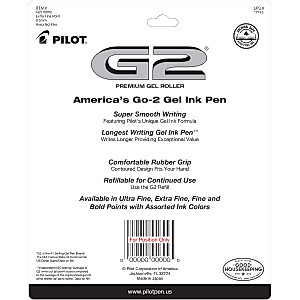 PILOT G2 Pens 0.5 mm - 10 Pack (5 Black and 5 Blue Pens) Premium Gel Ink Pens Extra Fine Point 0.5 mm Refillable & Retractable Rolling Ball,