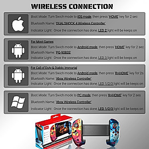 arVin Wireless Gaming Controller for iPad/Mini/Air/Samsung Galaxy Tab/HUAWEI MatePad/Yoga Tab[within 5-11"] Gamepad Joystick for iPhone 15/14/13 Pro Max/Galaxy 23/22/21/PC/Call of Duty Mobile/Genshin