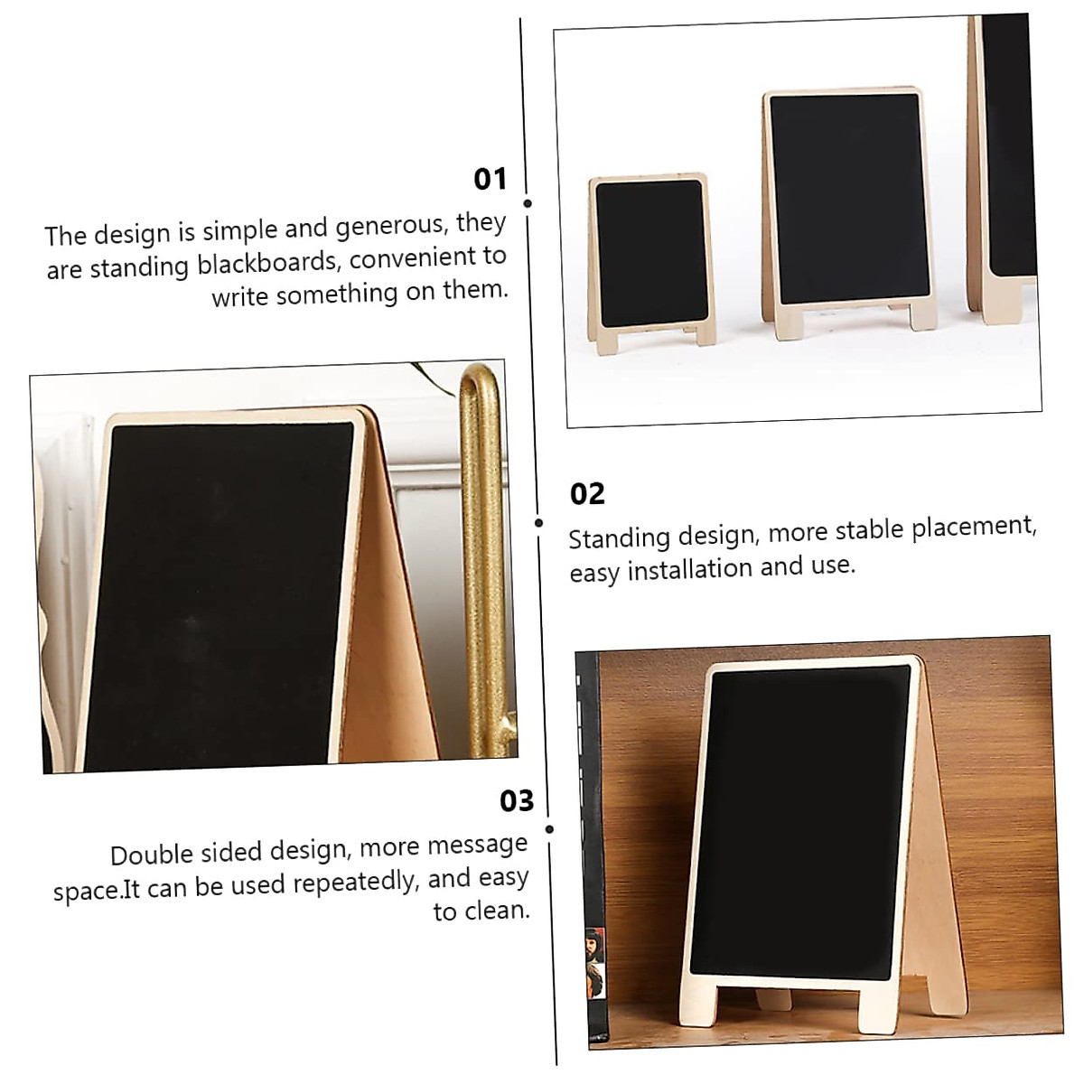 Anneome 3pcs Message Board Wedding Chalkboard Signs Mini Wood Chalkboard Labels Tabletop Easels for Painting Black Mini Table Wooden Billborads Cypress Catering Supplies Buffet