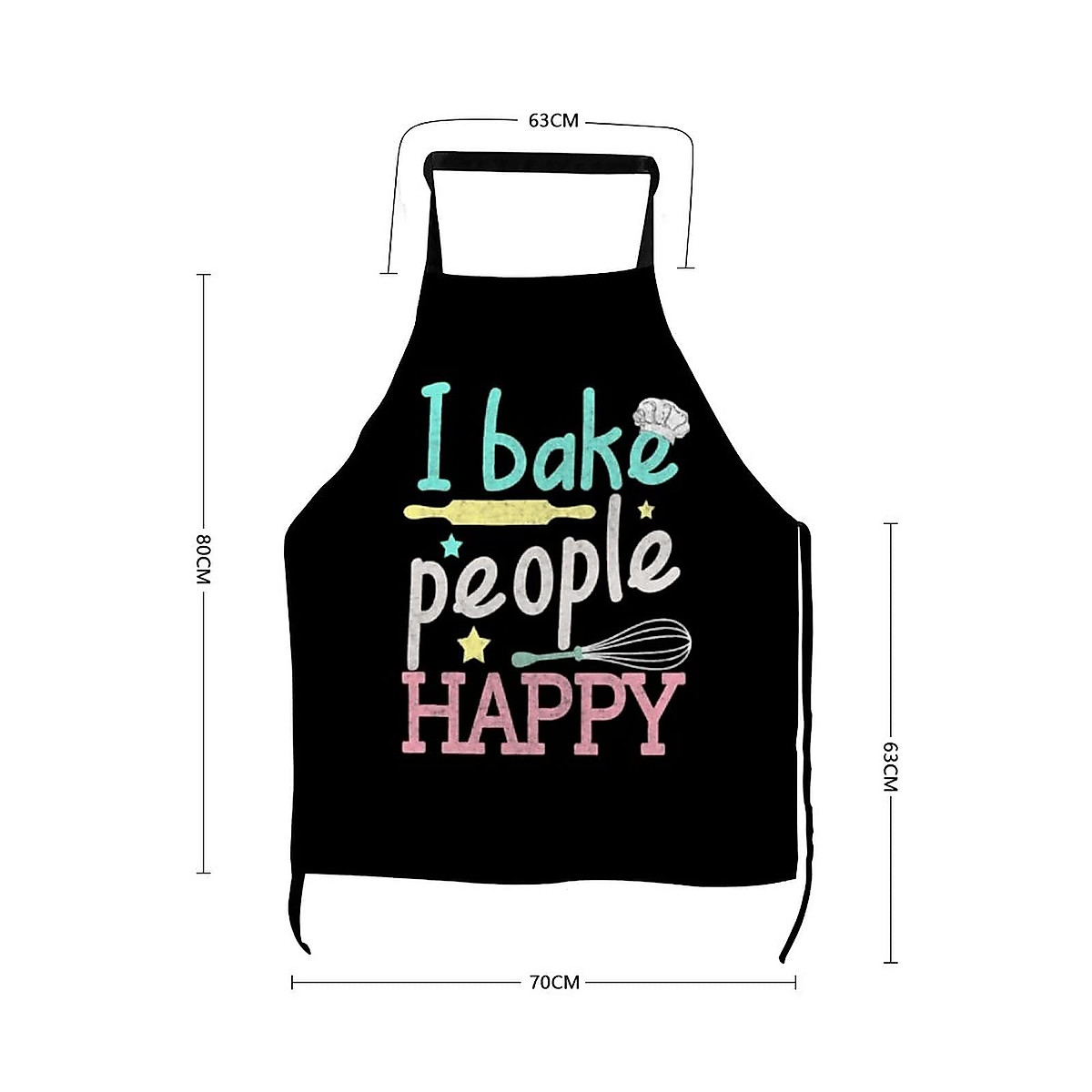 WengBeauty Funny Apron Bib for Women Men Machine I Bake People Happy Pastry Chef Cake Cookie Baker Vintage Chef Apron Washable for Kitchen Crafting BBQ