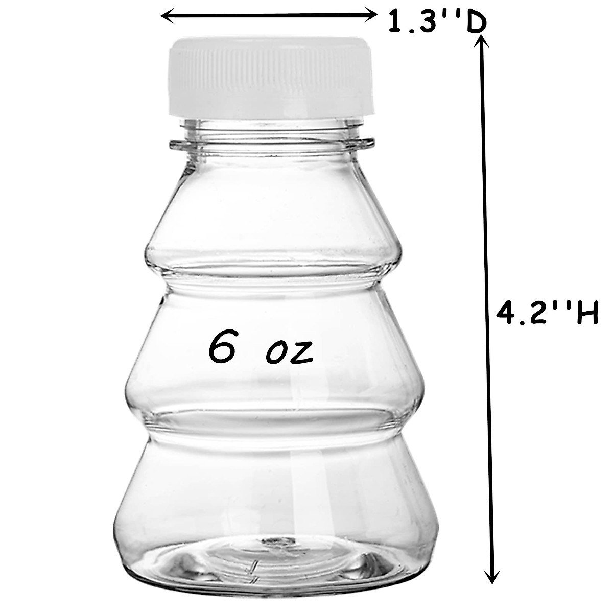 Lyellfe 24 Pack Plastic Juice Bottles with Leak Proof Cap, 6 Oz Reusable Clear Drink Bottles for Kids, Small Empty Bottles, Milk Bottles, Beverage Containers for Drinks, Smoothie, Water