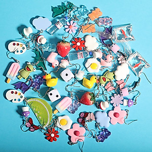 30 Pairs Fun Zinc Earrings Weird Aesthetic Weirdcore Kawaii Funny for Women