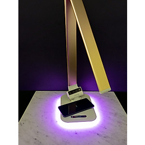 Zen Lumen Desk Lamp with RGB Accent Light Wireless Charger USB Port Dimmable Light Controls (Silver)