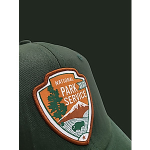 PNW Wonderland Apparel National Park Service Hat Dad Cap Ultra Comfy with National Park Service Woven Patch Unisex (Green), One Size