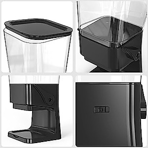 Retail Blade - Cereal & Dry Food Dispenser 2 Pack with Sponge – Elevate Freshness & Style! Perfect for Cereal, Pasta, Rice, Oatmeal, Snacks, and Dog Food. Sleek Design for Your Modern Kitchen. Black