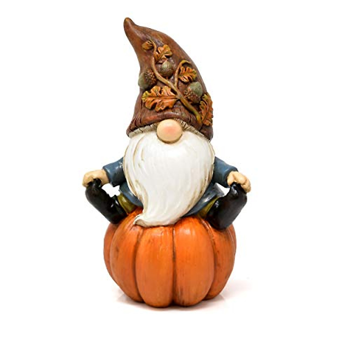 Thanksgiving Pumpkin Garden Gnome Figurines with White Beard Set of 2 for Home Garden Lawn Outdoor Fairy Statue Decoration Holiday Yard Decor